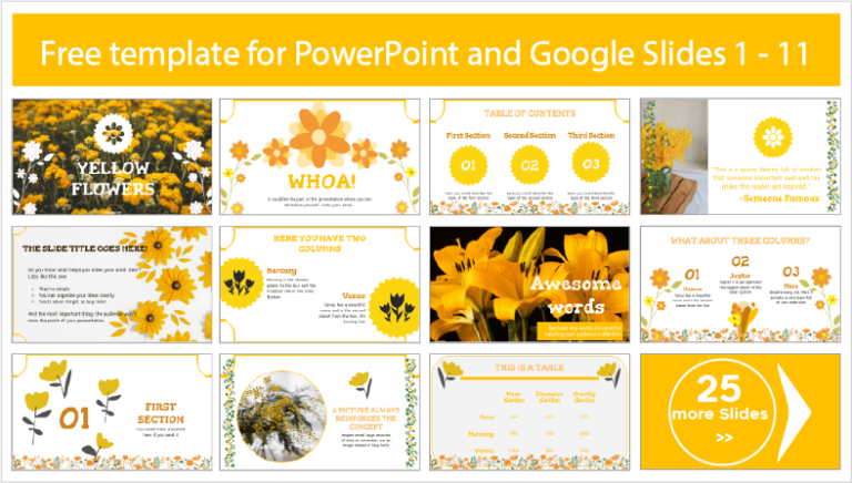 Yellow Flowers Template - PowerPoint Templates and Google Slides
