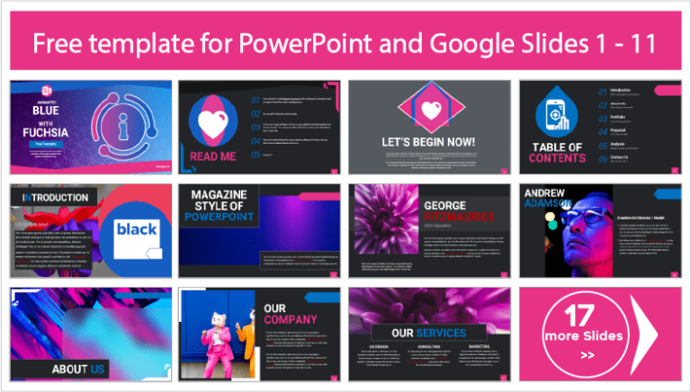 Blue with Fuchsia Template - PowerPoint Templates and Google Slides