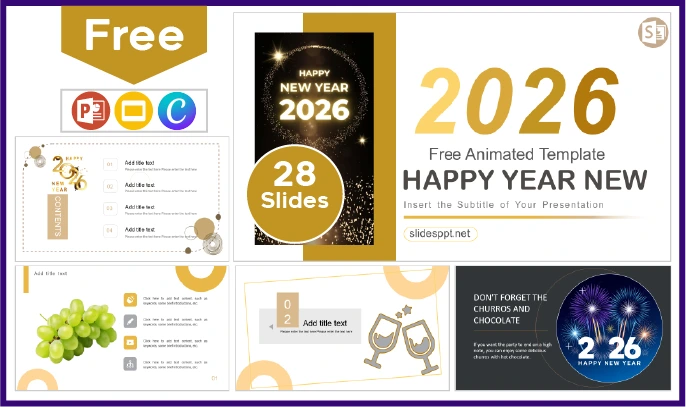 Happy New Year 2026 Animated Template - PowerPoint Templates and Google ...